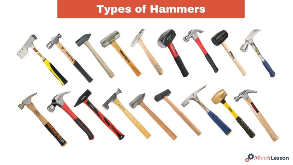 Names of Different Types of Hammers, Their Uses and Diagram - Mech Lesson
