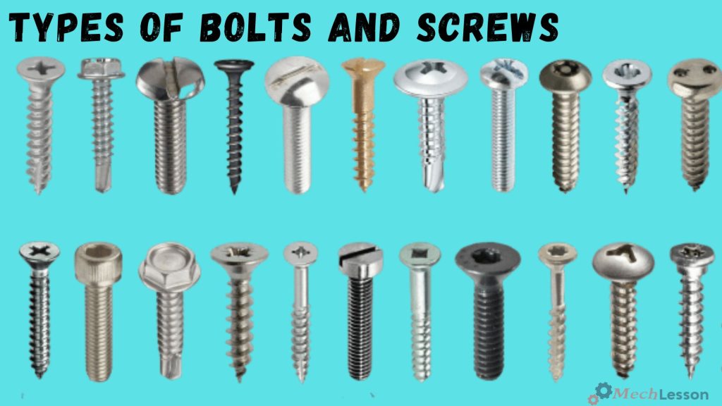 47 Different Types of Screws and Bolts - Mech Lesson